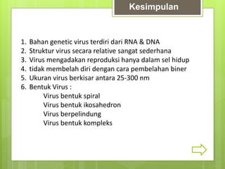 Sifat bentuk dan ukuran virus | PPTX