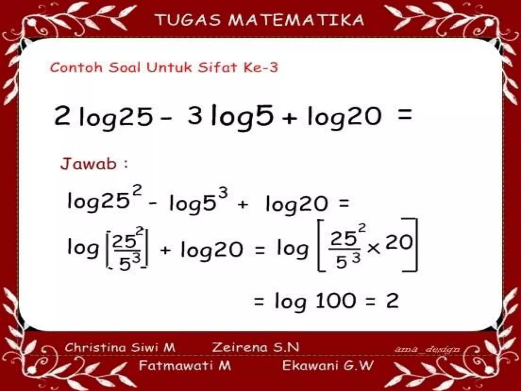 Sifat dasar logaritma | PPT