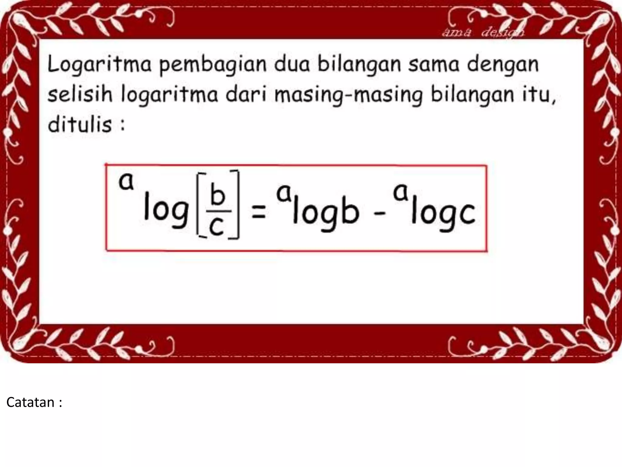 Sifat Dasar Logaritma Pptx