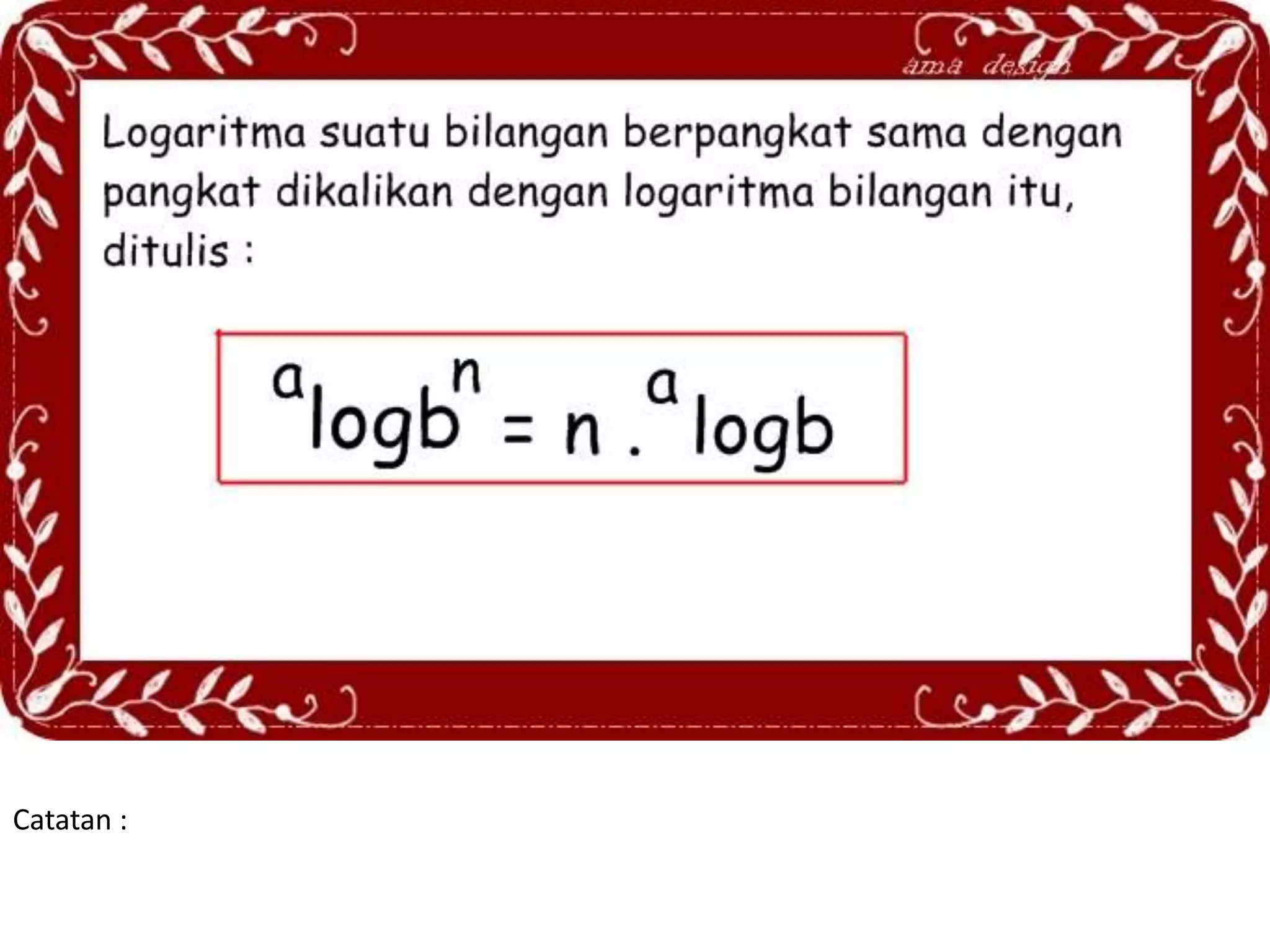 Sifat dasar logaritma | PPTX