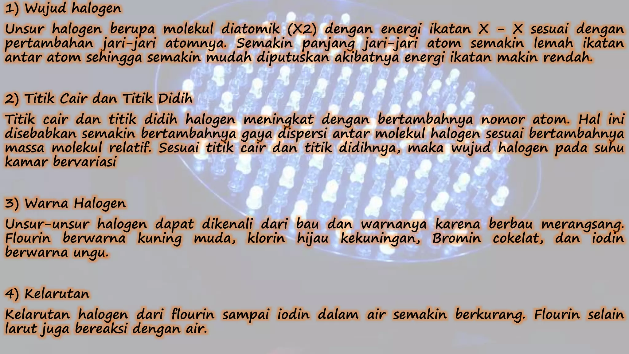 Sifat fisis dan kimia dari unsur gas mulia dan halogen | PPTX