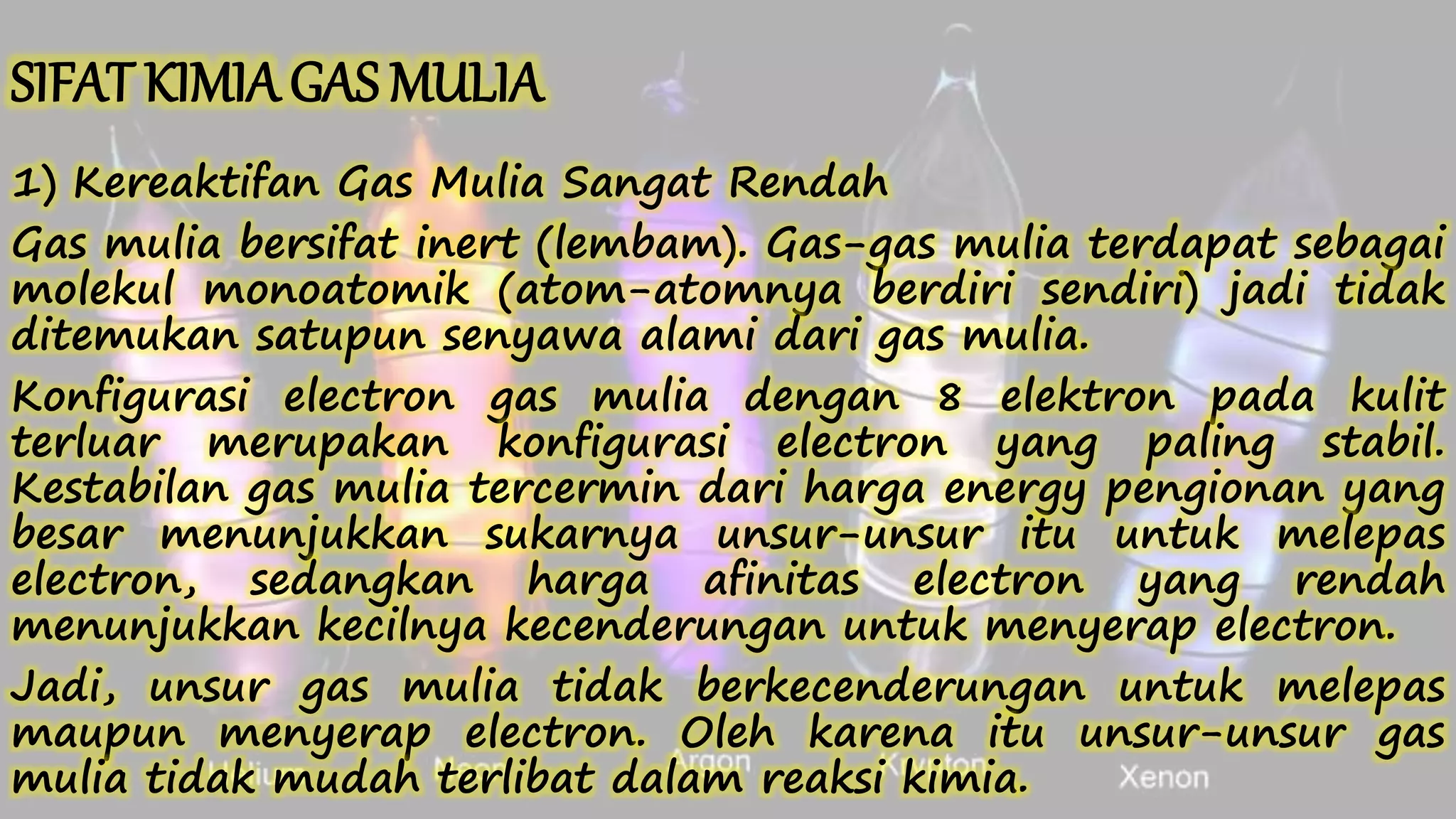Sifat fisis dan kimia dari unsur gas mulia dan halogen | PPTX