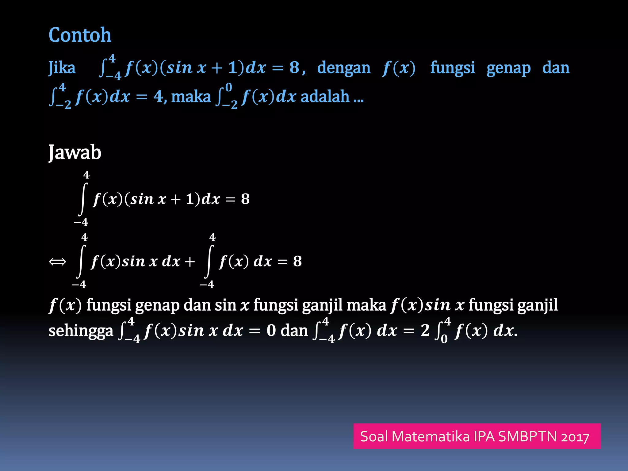 Sifat khusus integral tentu | PPTX