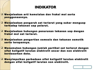 Sifat koligatif larutan (hamela sari) | PPT