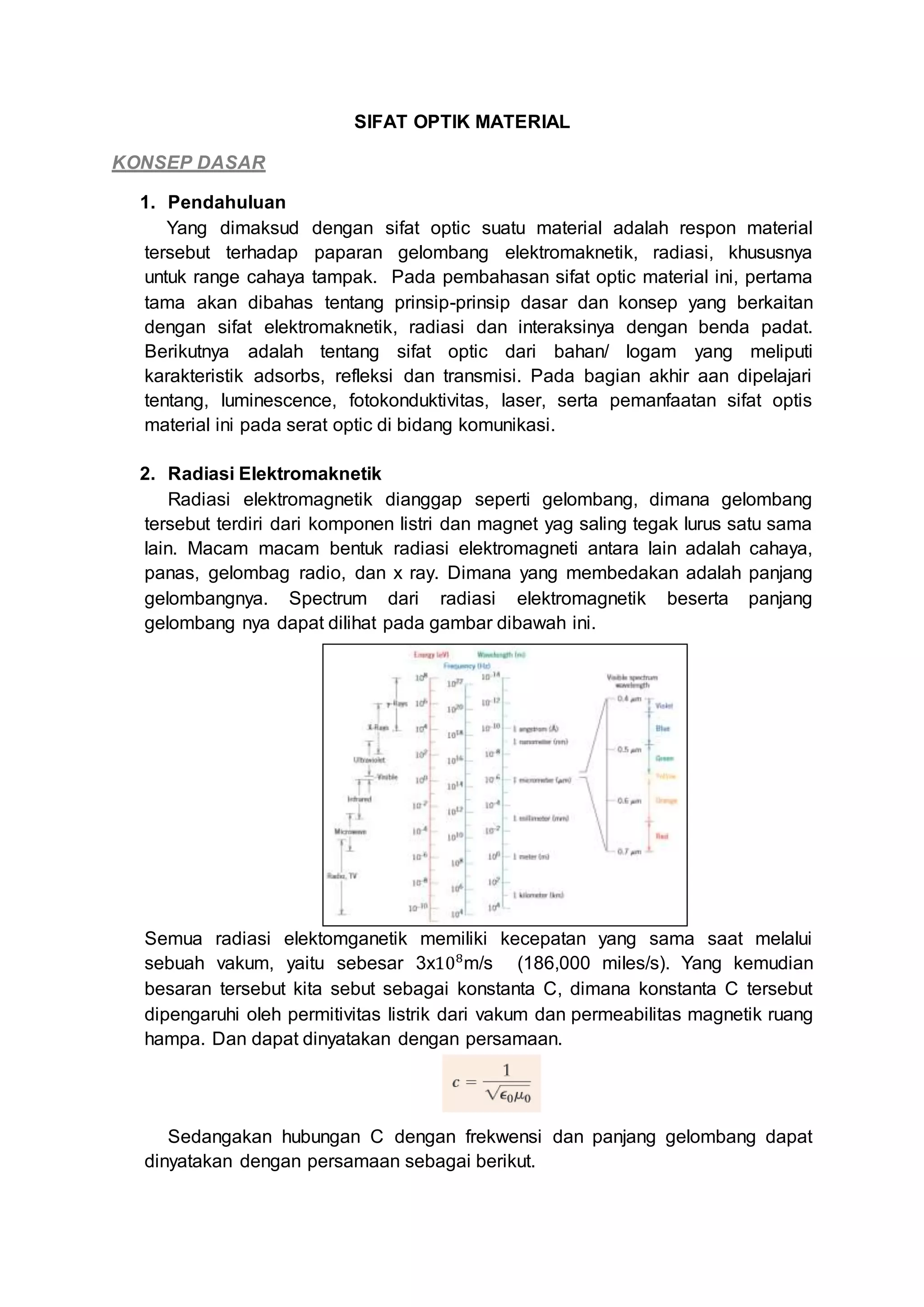 Sifat optik material (callister chapter 21) | DOCX