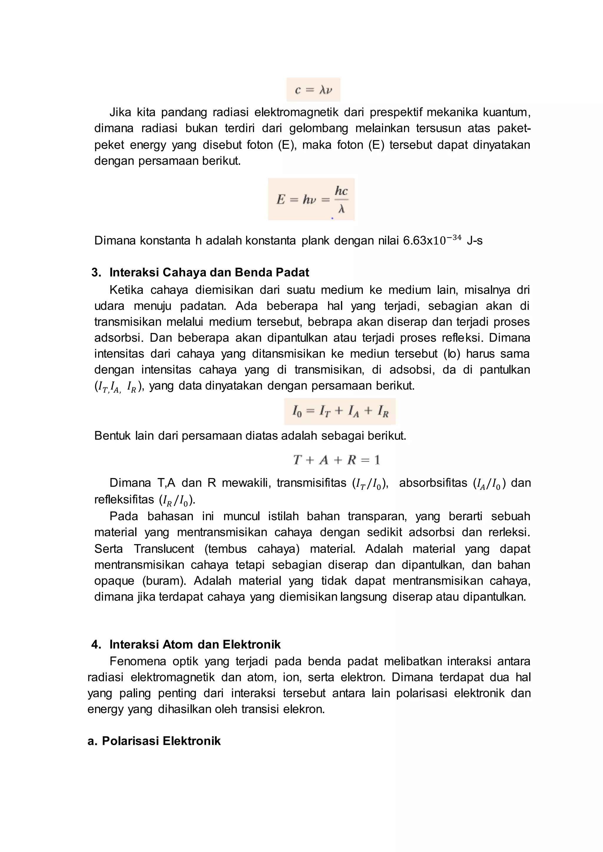 Sifat optik material (callister chapter 21) | DOCX