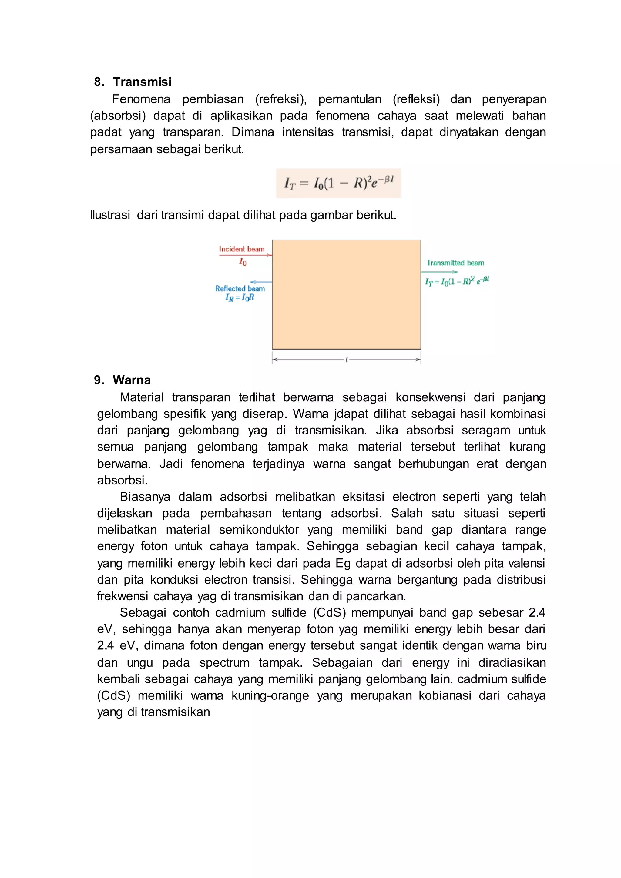 Sifat optik material (callister chapter 21) | DOCX