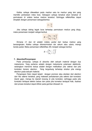 Sifat optik material (callister chapter 21) | DOCX