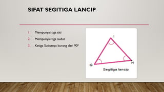 sifat-sifat bangun datar segitiga simetri lipat dan putar kelas empat | PPT