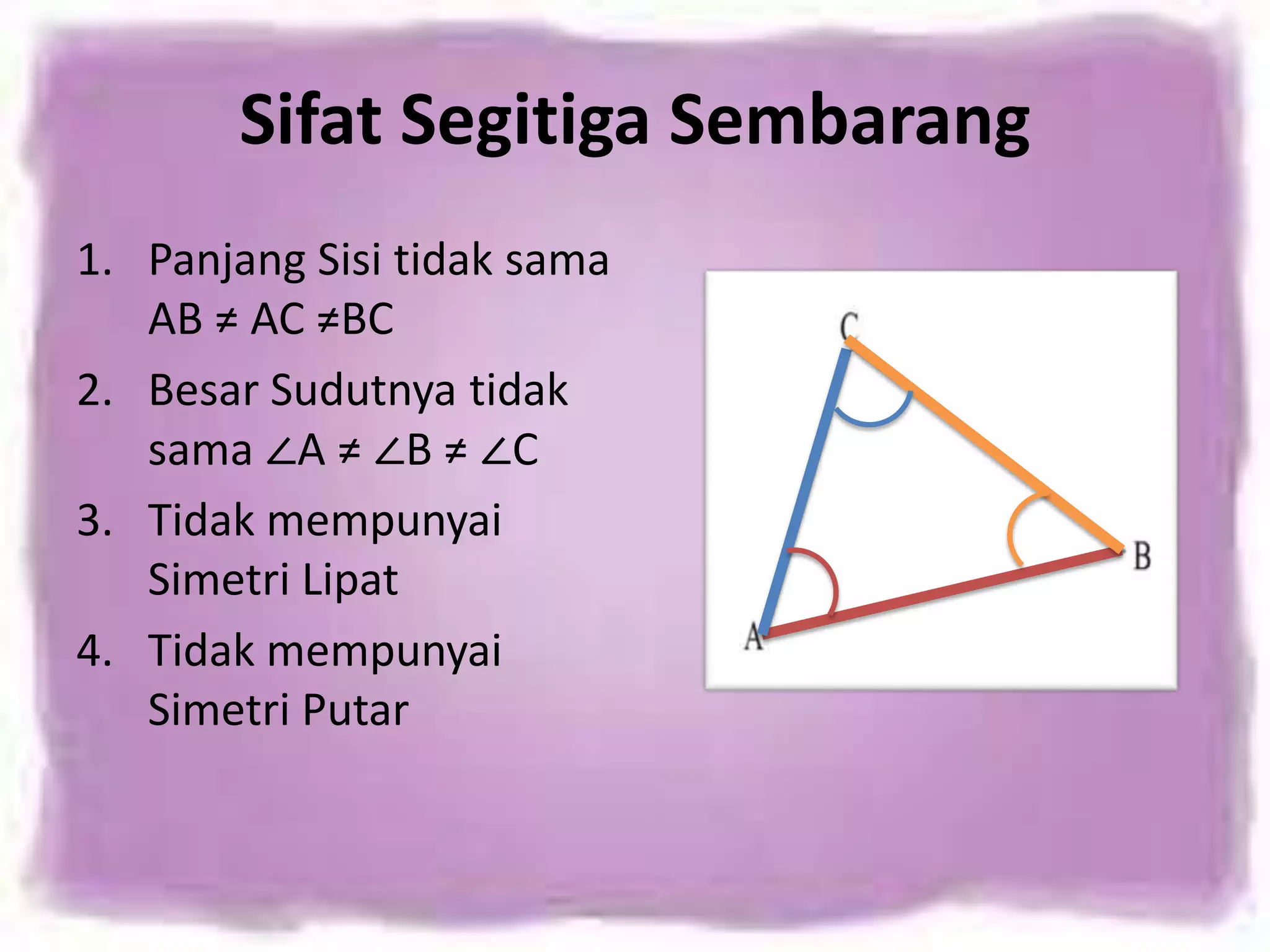 Sifat segitiga (simetri lipat & putar) | PPTX