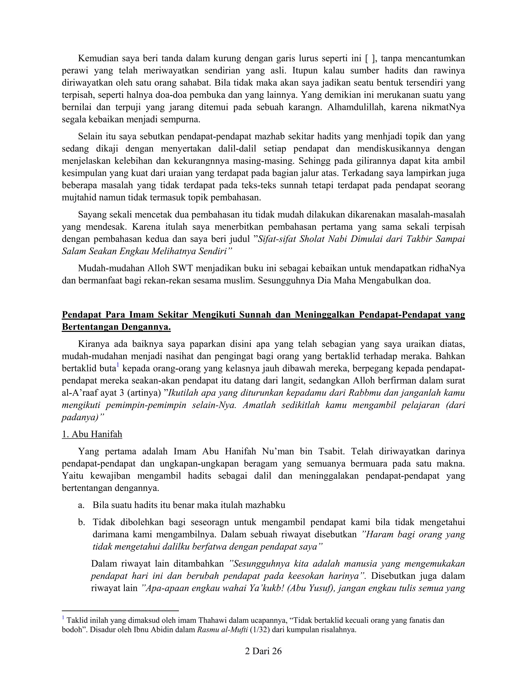 Sifat sholat nabi | PDF