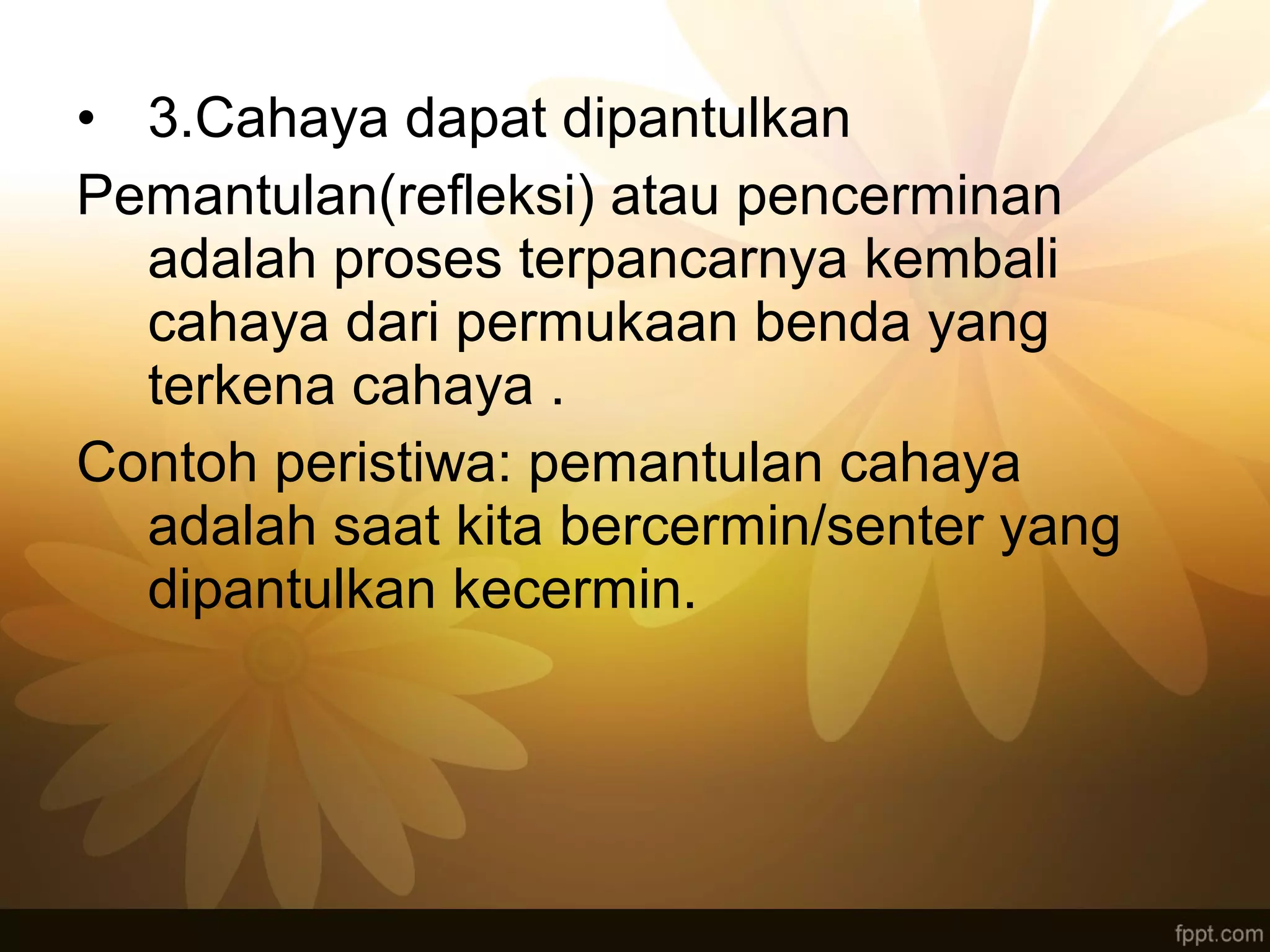 Sifat sifat cahaya | PPT