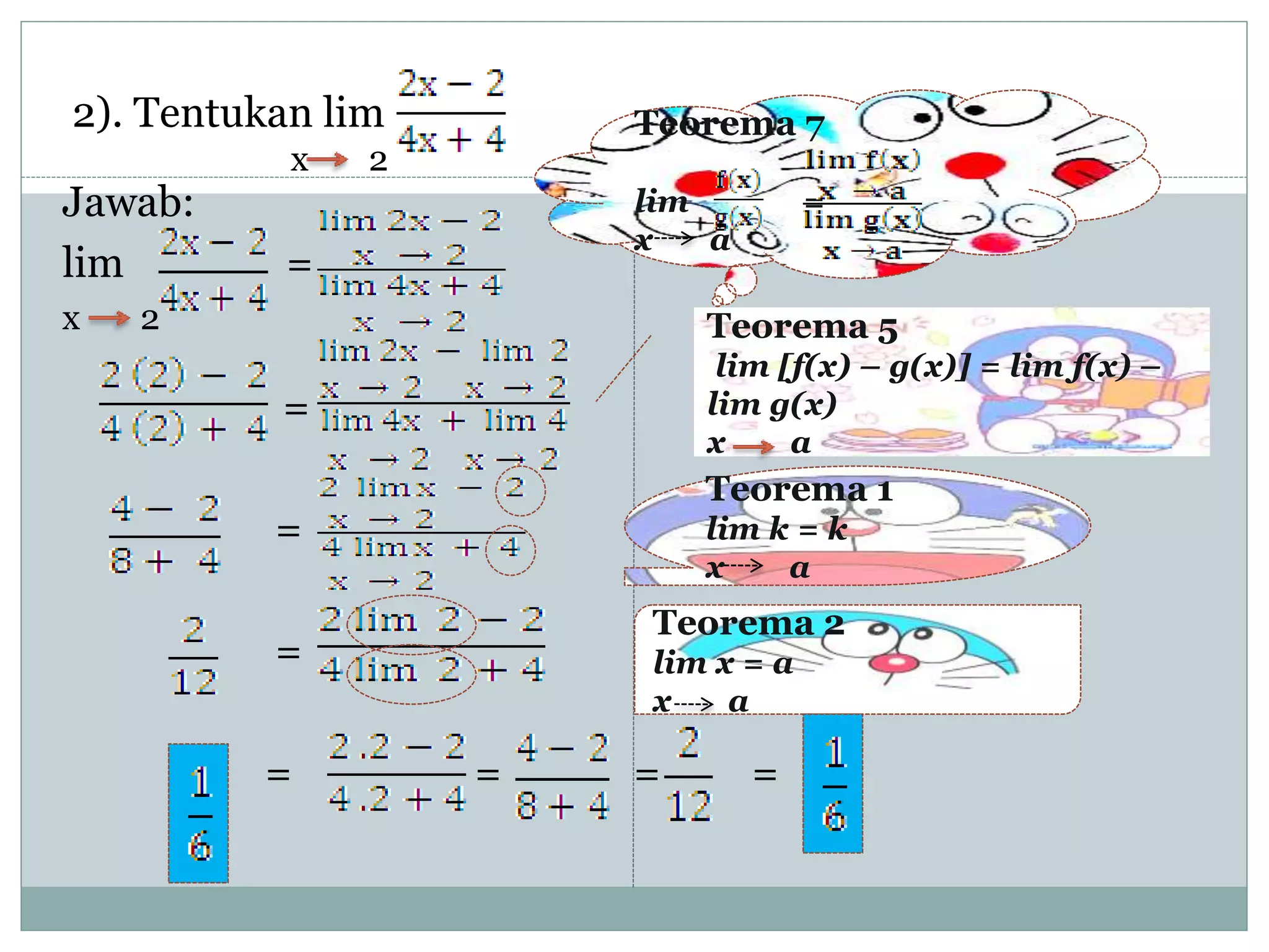 Sifat Limit Fungsi Aljabar dan Contoh Soal | PPTX