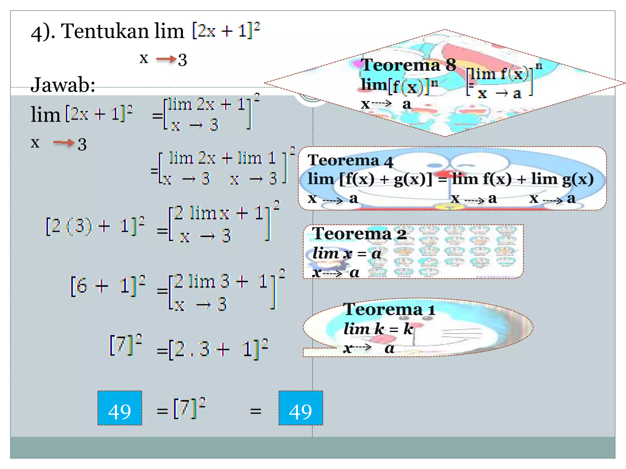 Sifat Limit Fungsi Aljabar dan Contoh Soal | PPTX