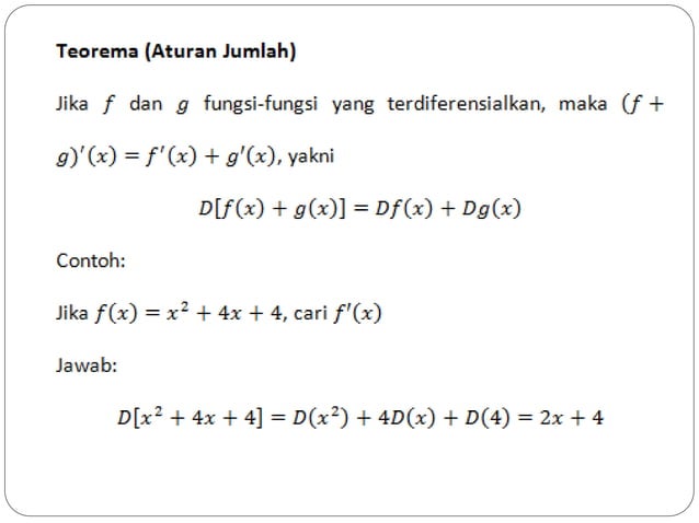 sifat turunan 22 matematika dasar teknikpdf | PDF