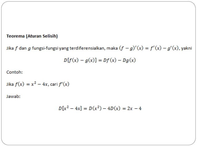 sifat turunan 22 matematika dasar teknikpdf | PDF