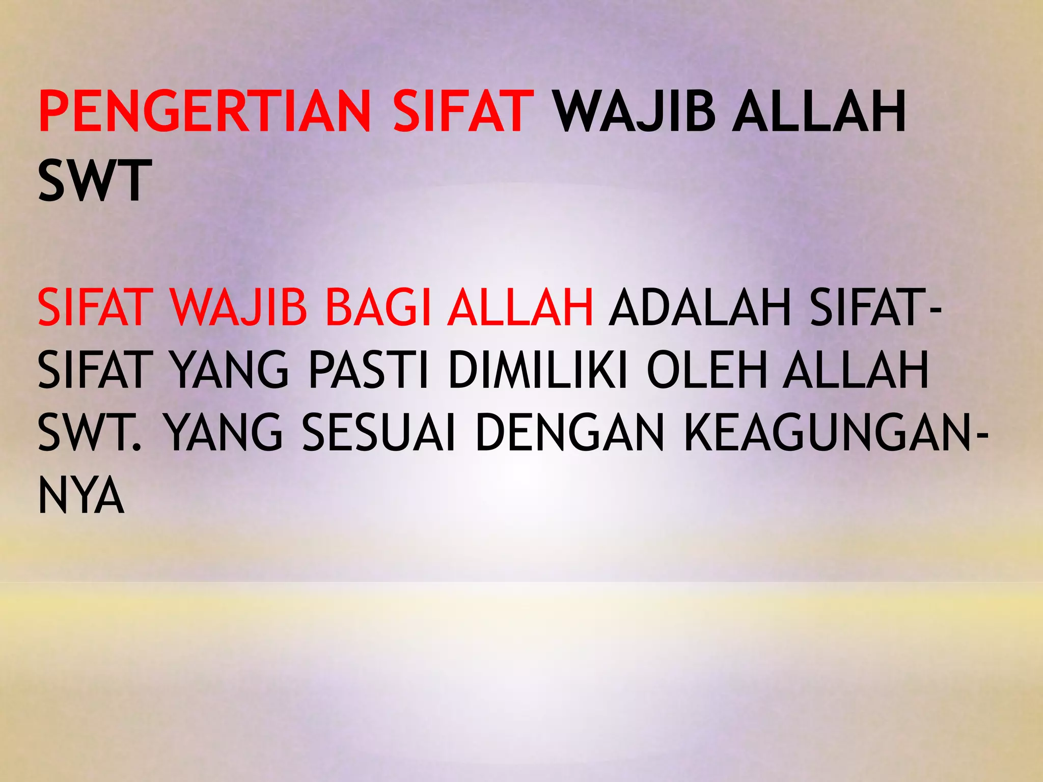 Sifat wajib allah | PPTX