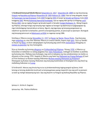 Si ferdinand emmanuel edralin marcos | DOCX