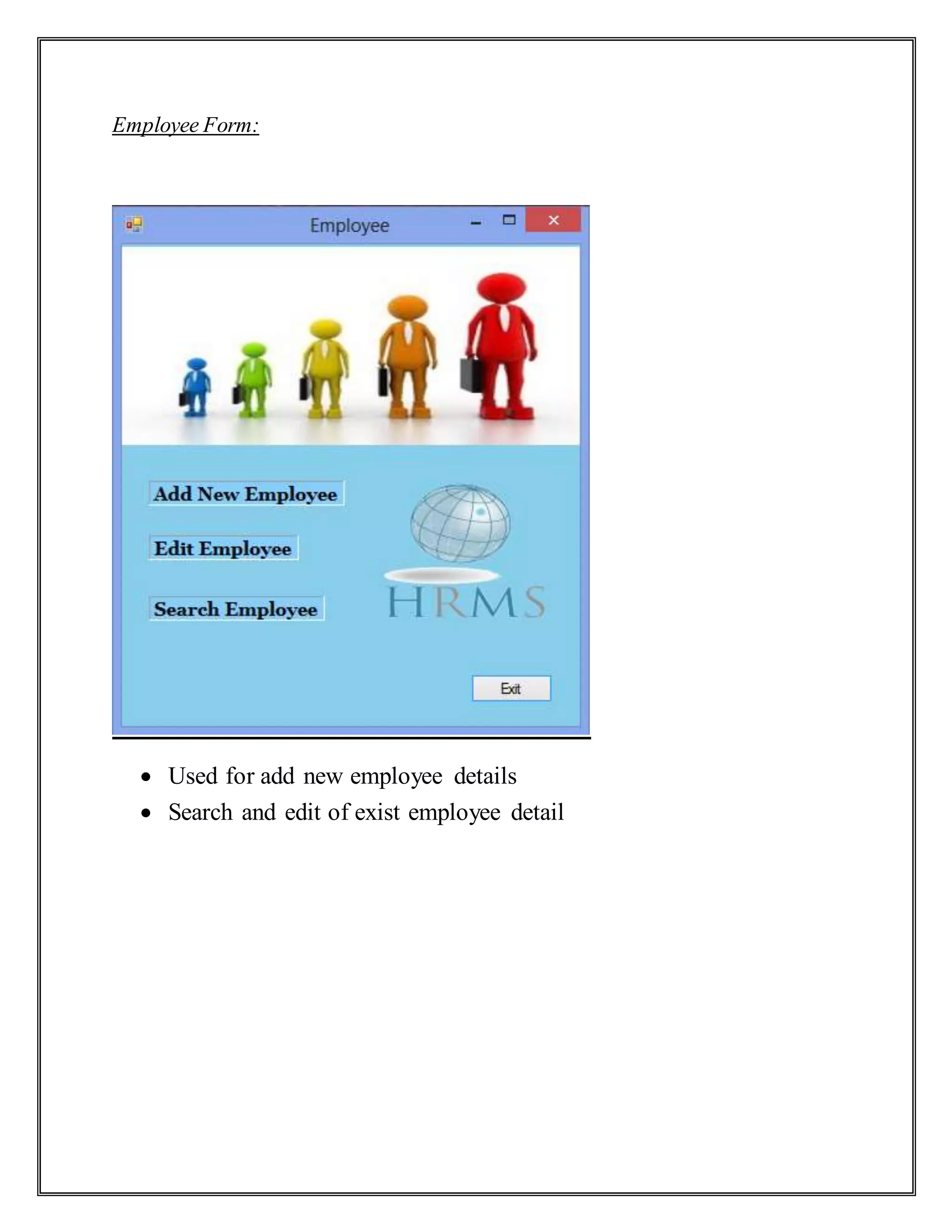 HMRS - Human Resource Management System (VB.Net) | DOCX