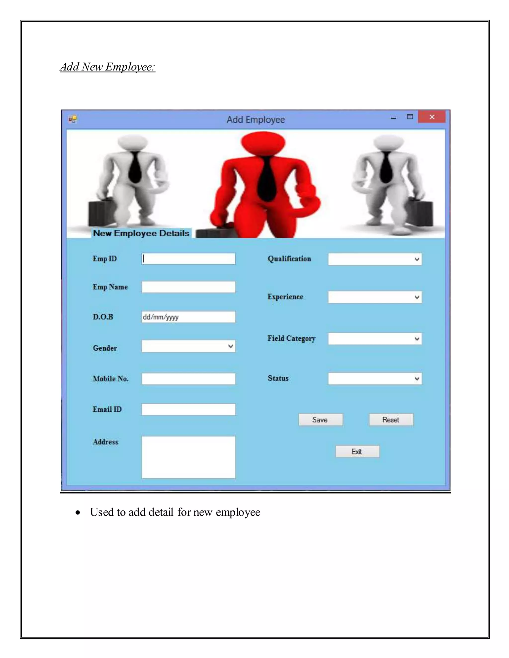 HMRS - Human Resource Management System (VB.Net) | DOCX