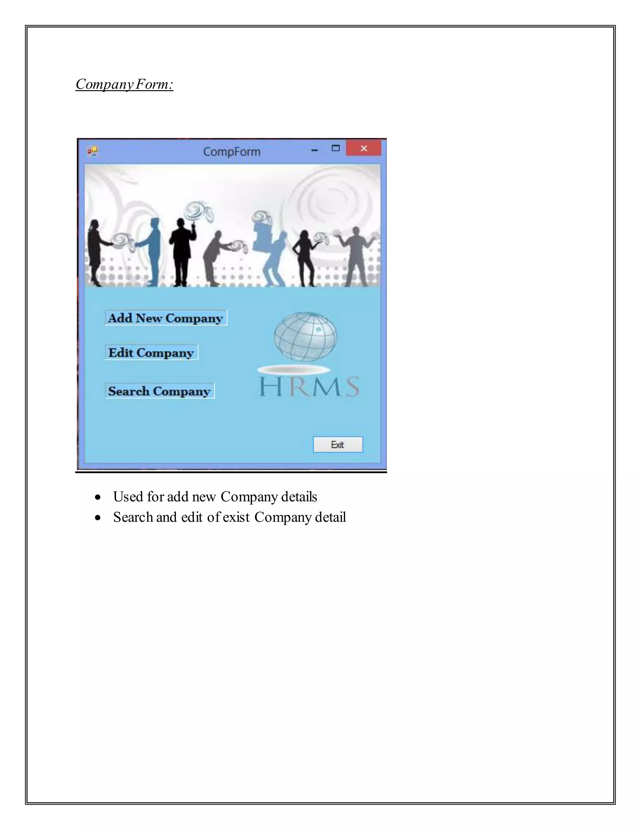 HMRS - Human Resource Management System (VB.Net) | DOCX