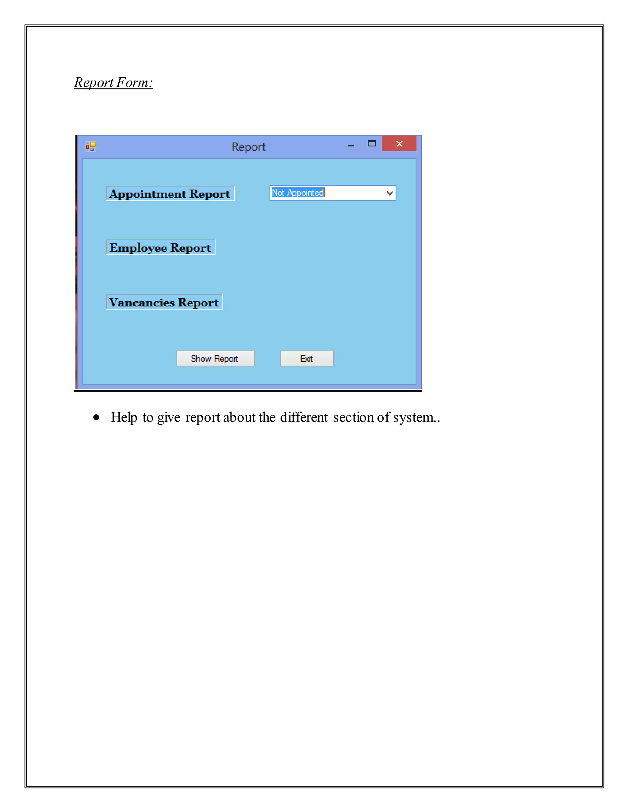 HMRS - Human Resource Management System (VB.Net) | DOCX