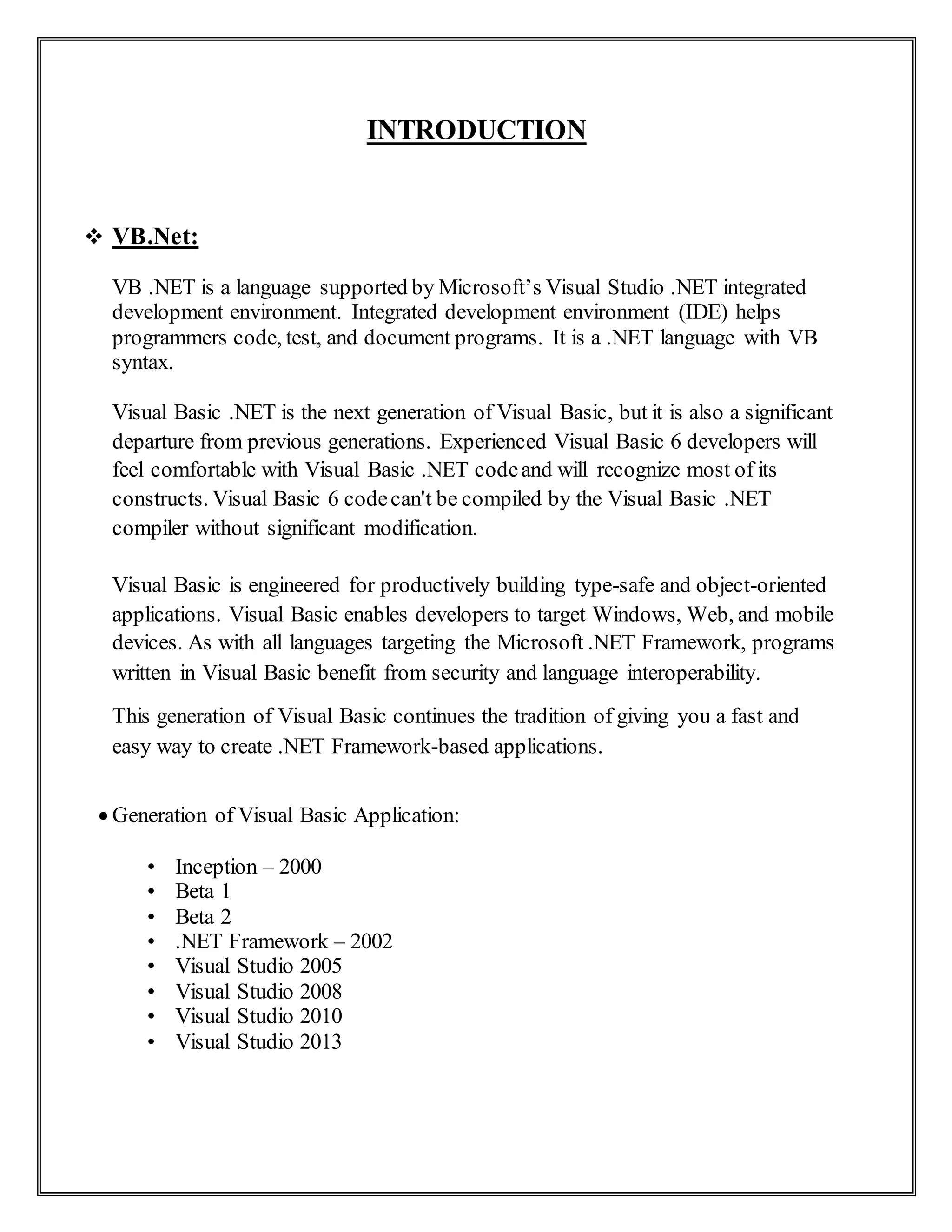 HMRS - Human Resource Management System (VB.Net) | DOCX