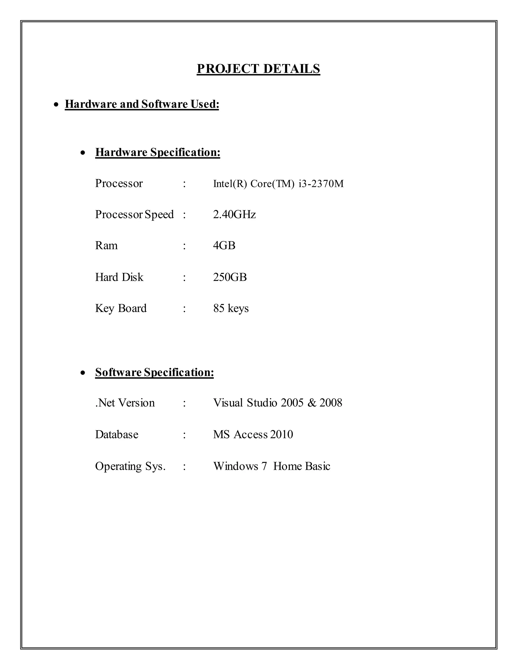 HMRS - Human Resource Management System (VB.Net) | DOCX