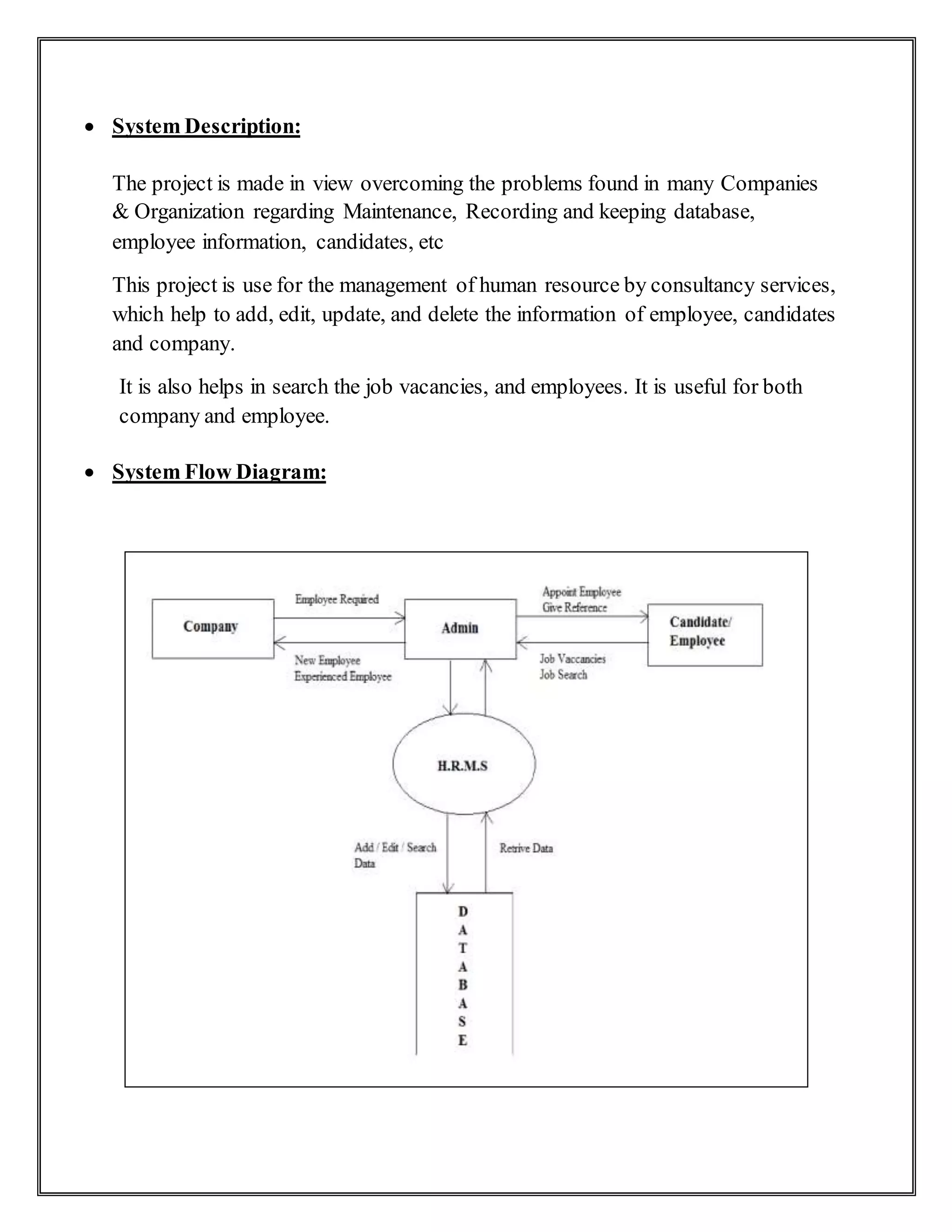 HMRS - Human Resource Management System (VB.Net) | DOCX