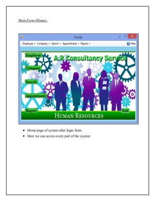 HMRS - Human Resource Management System (VB.Net) | DOCX