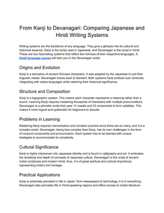 SIFIL- From Kanji to Devanagari_ Comparing Japanese and Hindi Writing ...