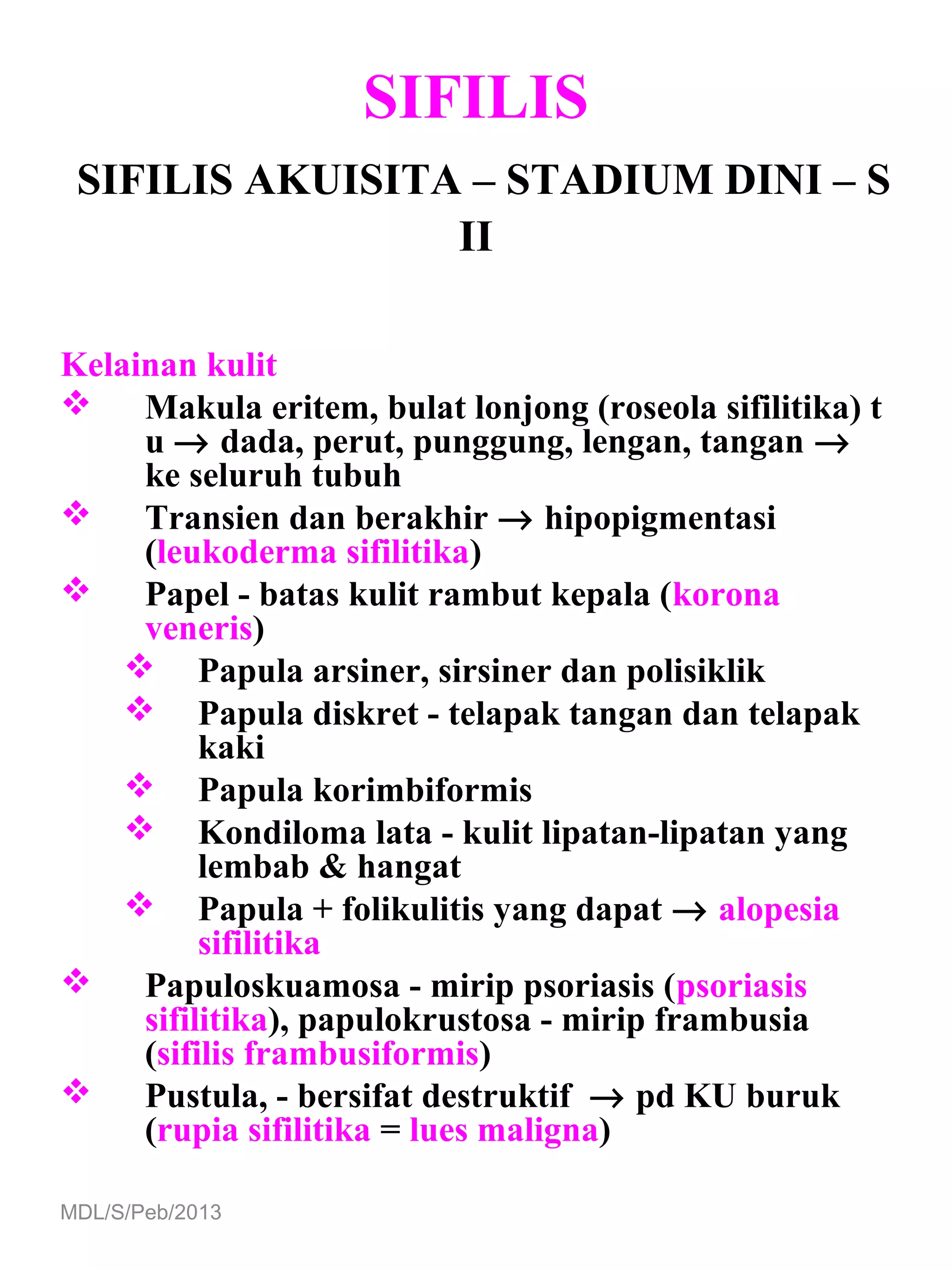 Sifilis. bag. 13 | PPT