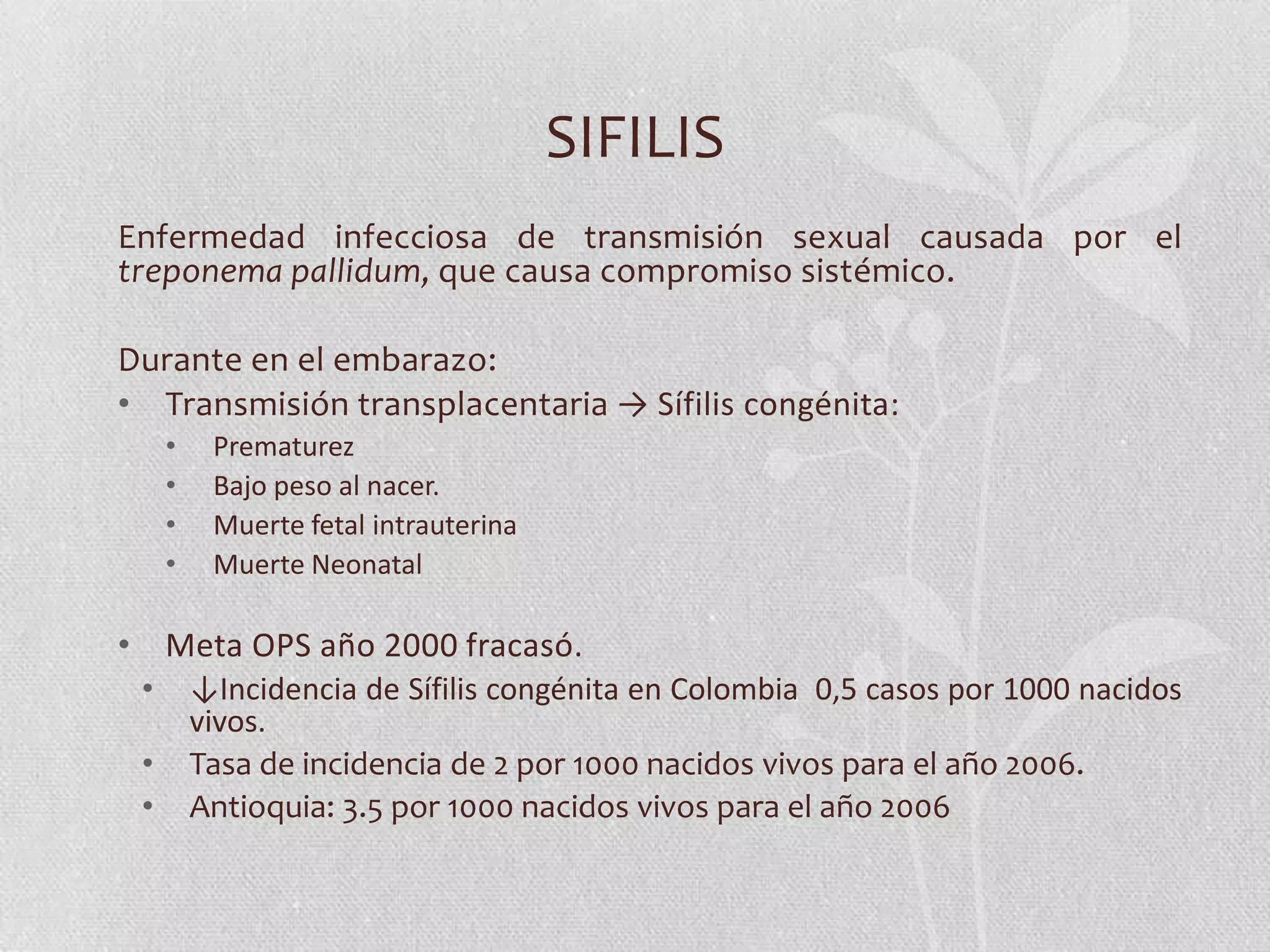 Sifilis gestacional | PPTX