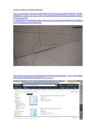 Sifon de pared o coladera moderna | PDF