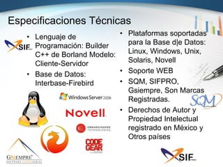 Sif pro presentacion completa | PDF