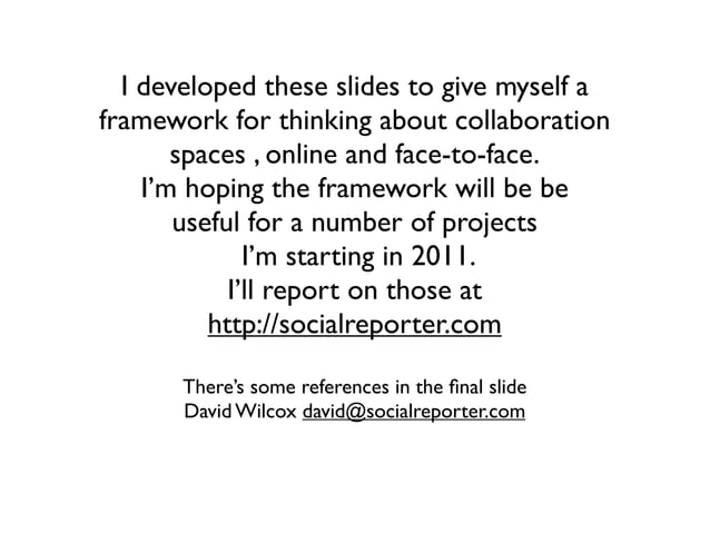 Framework for collaboration spaces | PDF