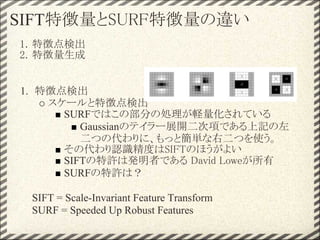 画像認識の初歩、SIFT,SURF特徴量 | PDF