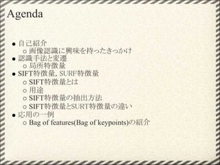 画像認識の初歩、SIFT,SURF特徴量 | PDF