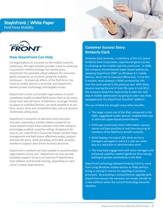 Field Force Mobility - Changing How Consumer Goods Companies Work, Sell and Compete | PDF