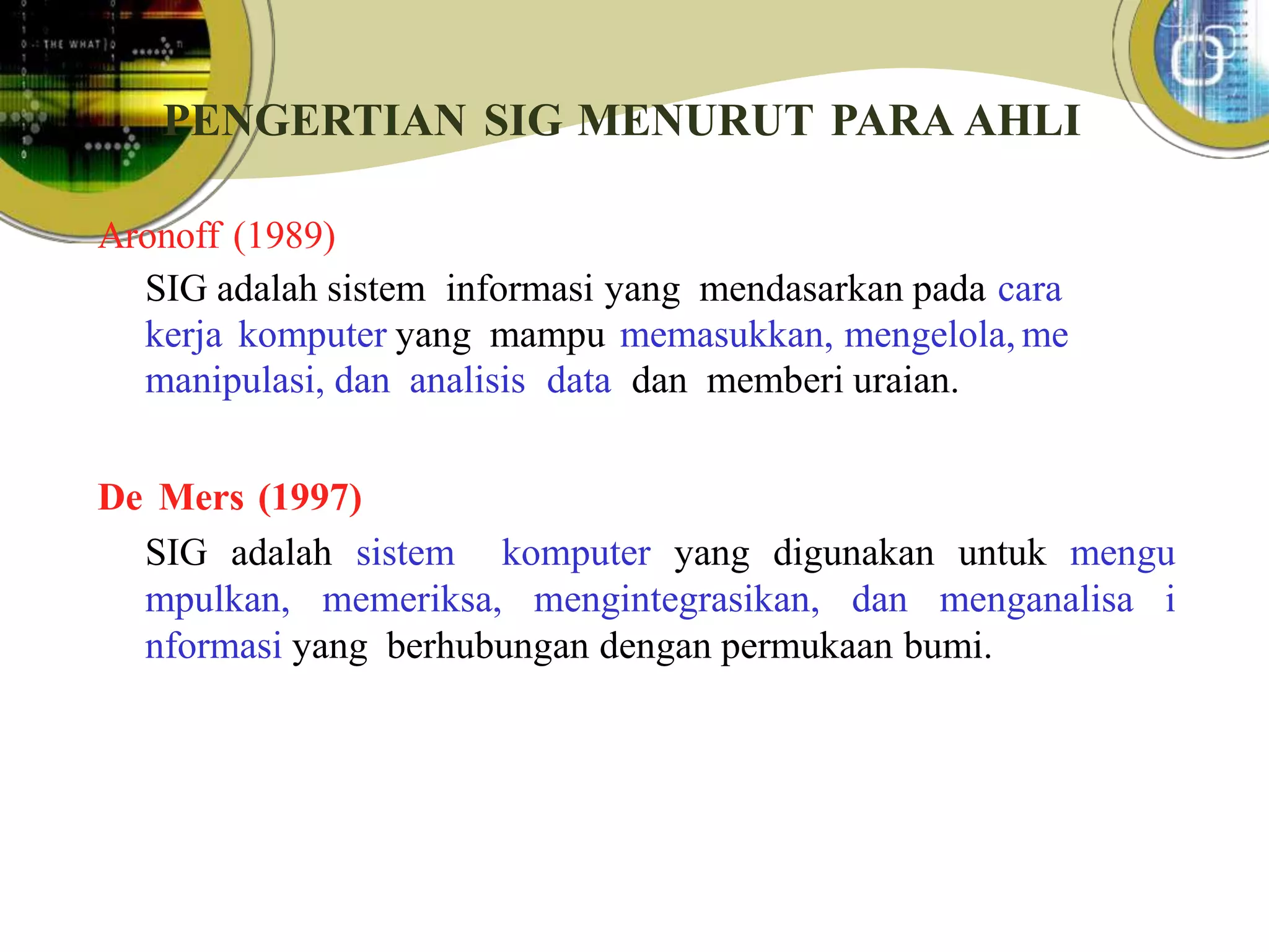 Sistem Infomasi Geografis | PPT