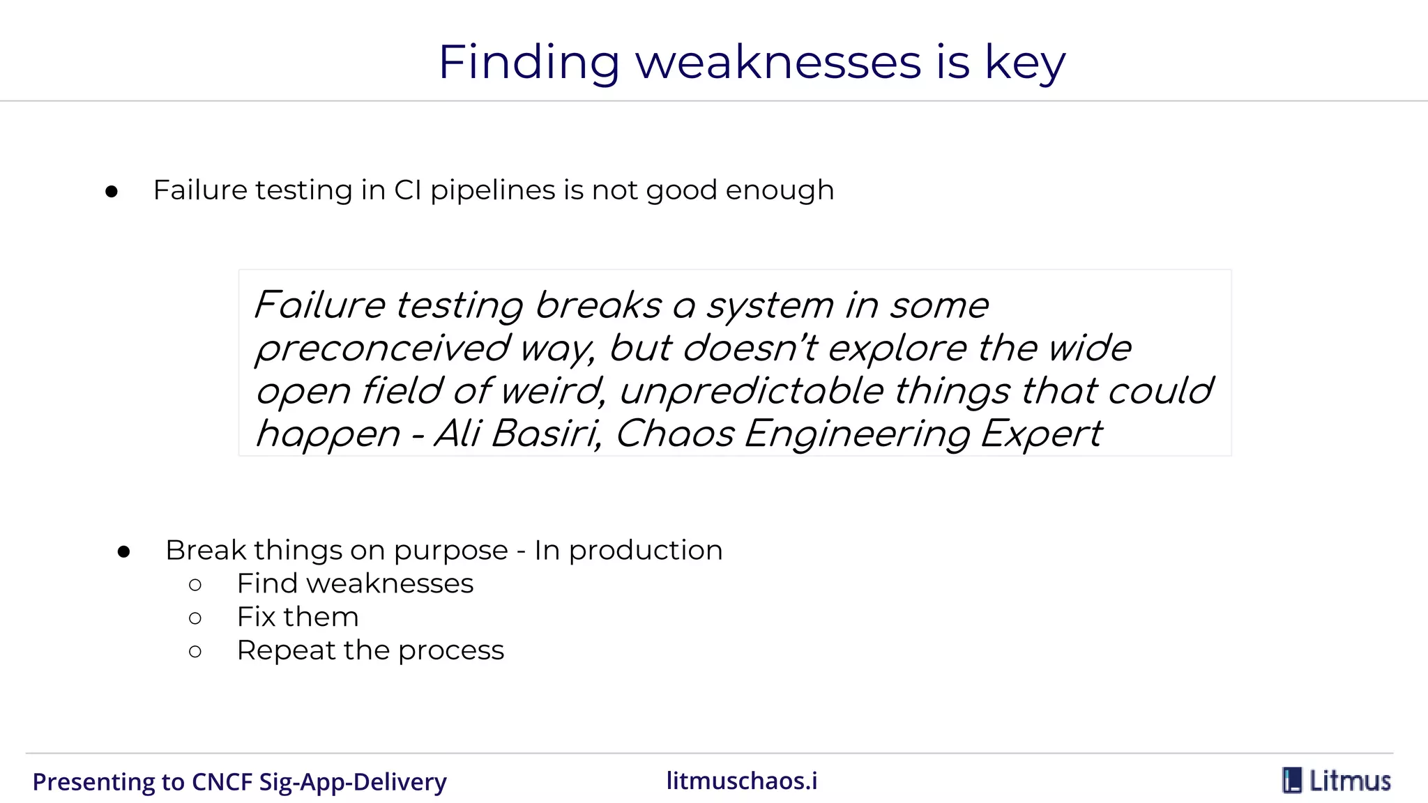 CNCF App-Delivery SIG Presentation - Litmus Chaos Engineering | PPT