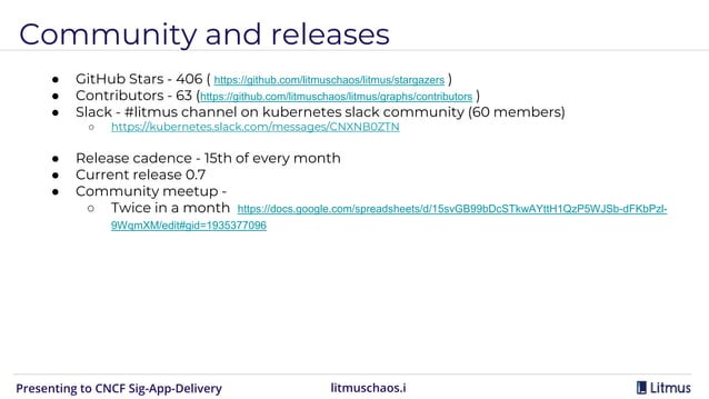 CNCF App-Delivery SIG Presentation - Litmus Chaos Engineering | PPT