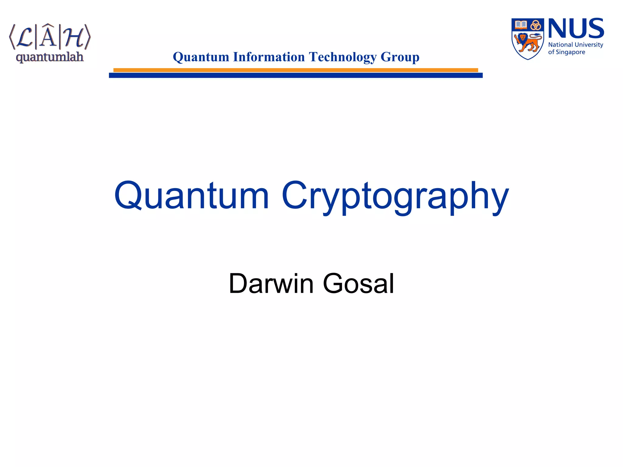 Introduction to Quantum Cryptography | PPT