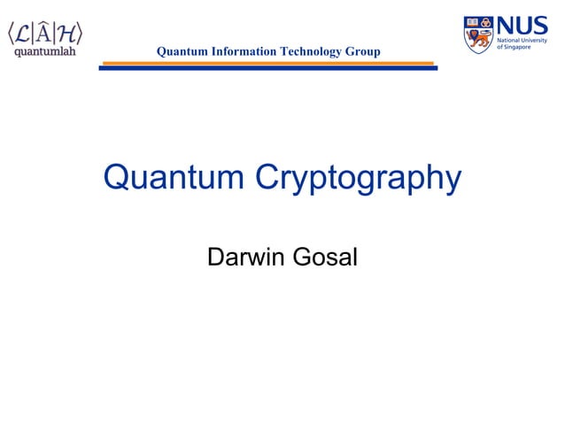 Introduction to Quantum Cryptography | PPT