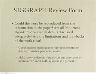 How to Write a SIGGRAPH Paper Dani Lischinski The Hebrew University of ...