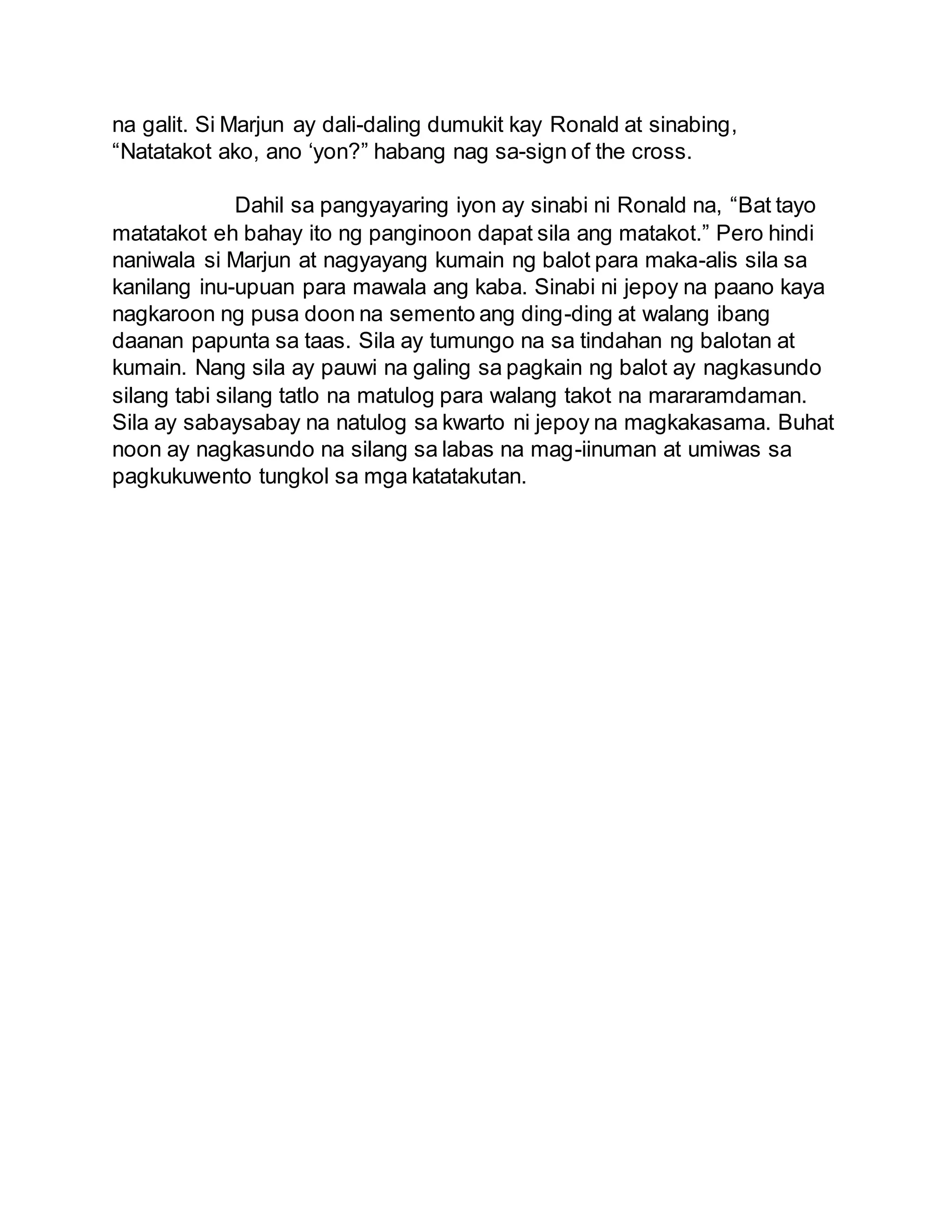 "Sigaw" - Gay C. Tello | DOCX