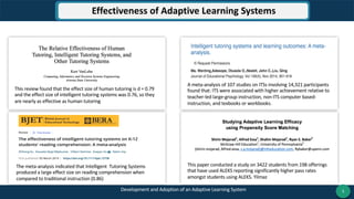 Development and Adoption of an Adaptive Learning System: Reflections ...