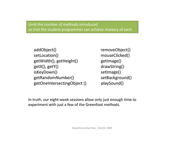 SIGCSE Presentation on Greenfoot | PPT