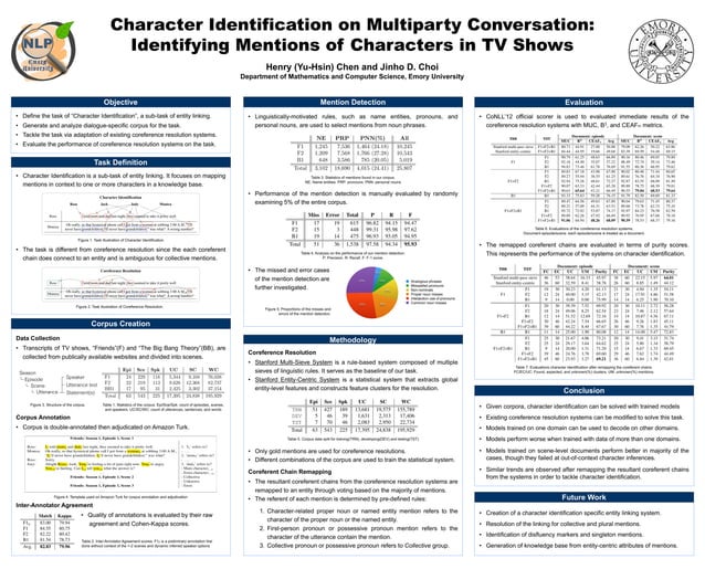 Character Identification on Multiparty Conversation: Identifying Mentions of Characters in TV ...