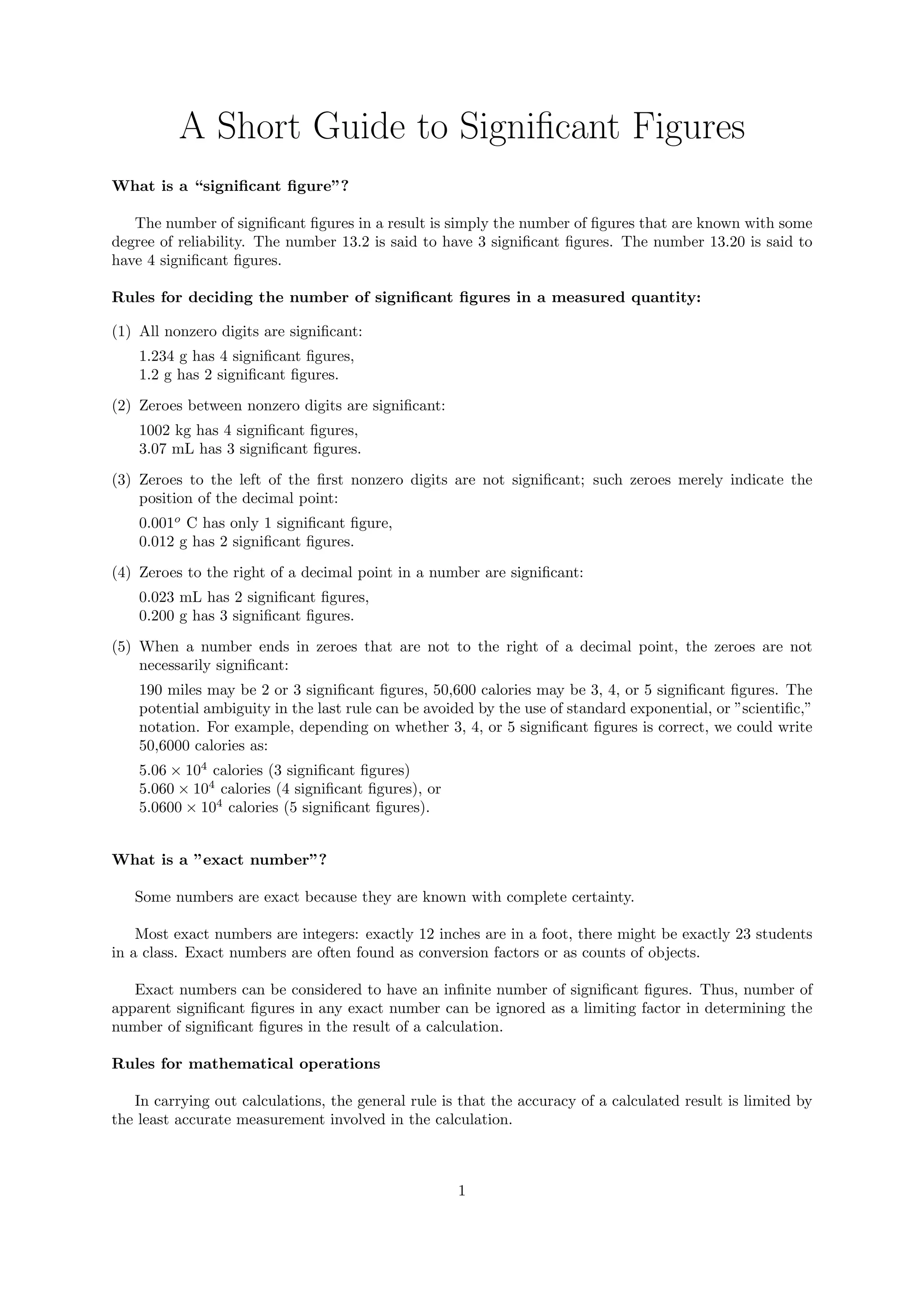 Significant figures | PDF